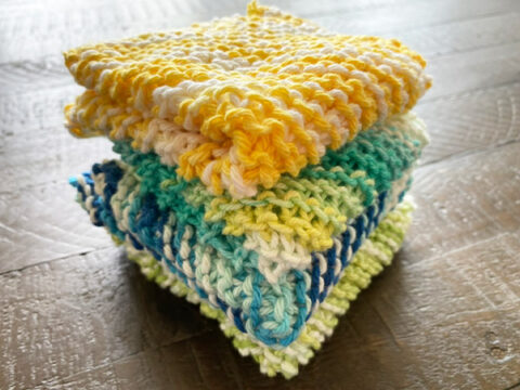 Grandma’s Favorite Knit Diagonal Dishcloth Pattern - Hands That Bless