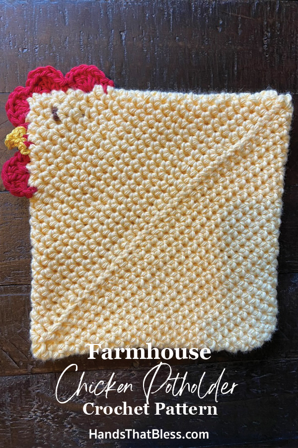 Farmhouse Chicken Crochet Potholder Pattern - Hands That Bless